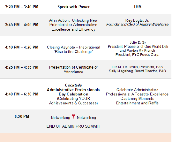 Professional Summit(2025) – Philippine Association of Secretaries and ...
